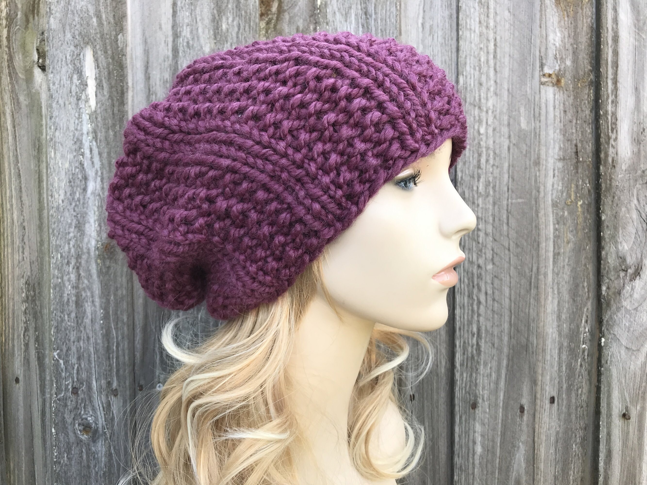 Chunky Knit Hat Womens Hats Mens Hats Winter Hats Slouchy | Etsy