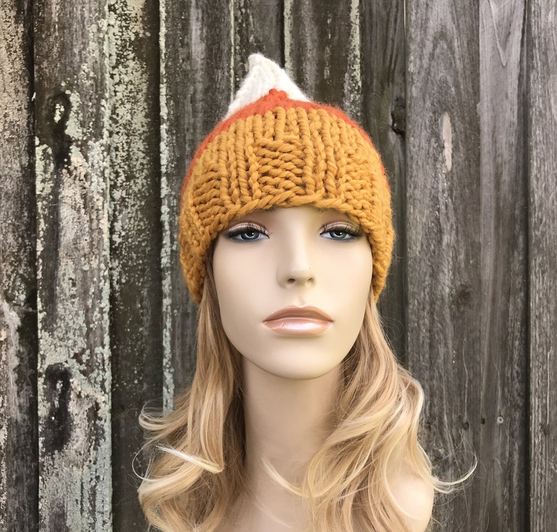 Candy Corn Hat Candy Corn Beanie Halloween Hat Womens Hat | Etsy