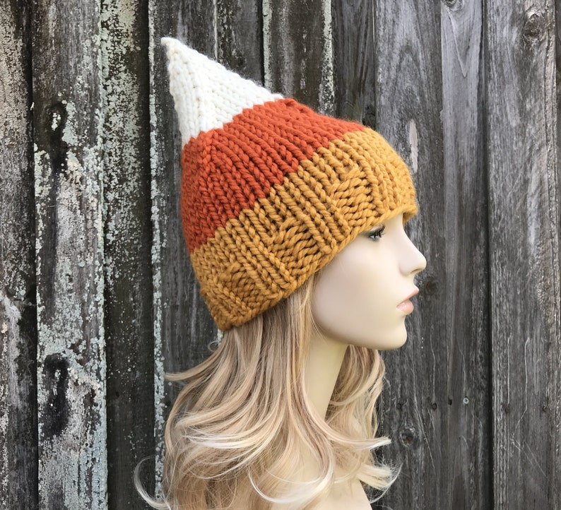 Candy Corn Hat Candy Corn Beanie Halloween Hat Womens Hat | Etsy