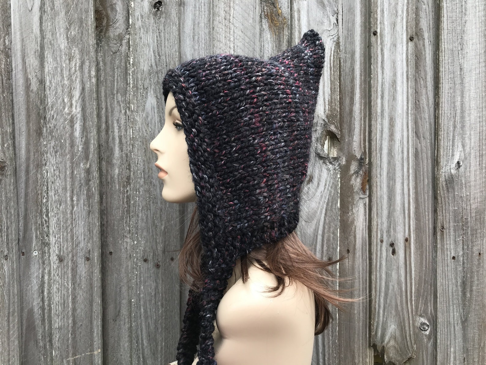 Knit Pixie Hat, Elf Hat, Chunky Knit Hat, Womens Hat, Mens Hat, Winter Hat, Pixie Hood, Elf Hood ...