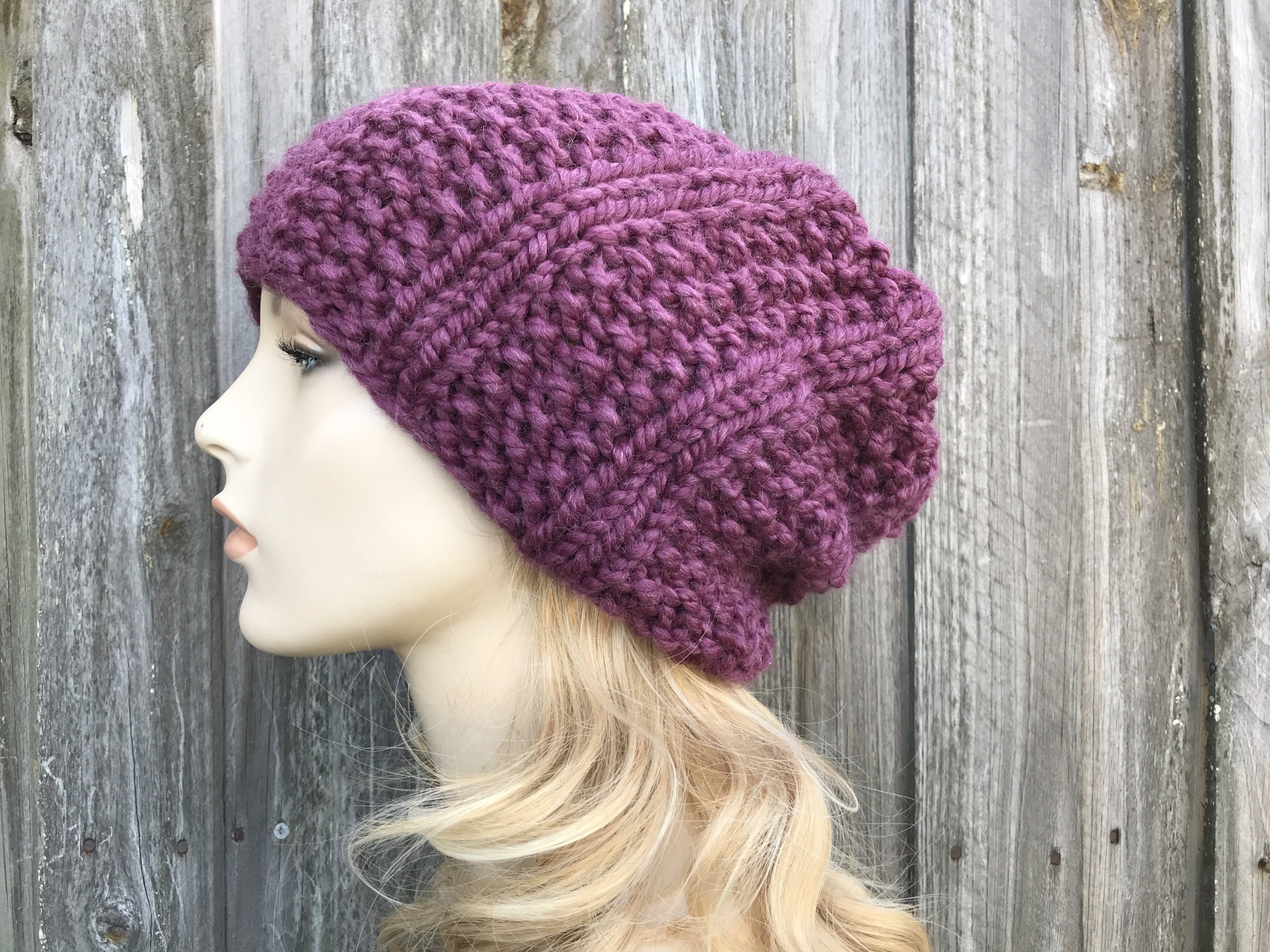 Chunky Knit Hat Womens Hats Mens Hats Winter Hats Slouchy | Etsy