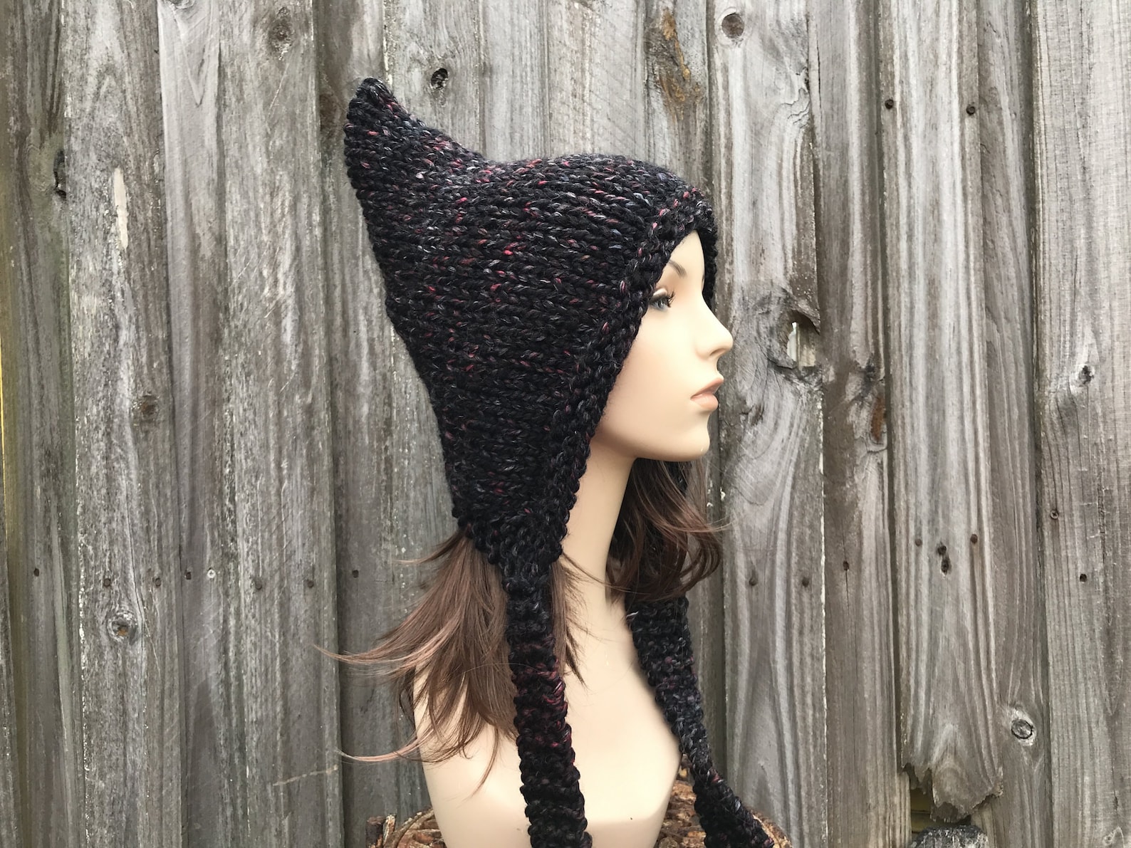 Knit Pixie Hat, Elf Hat, Chunky Knit Hat, Womens Hat, Mens Hat, Winter Hat, Pixie Hood, Elf Hood ...