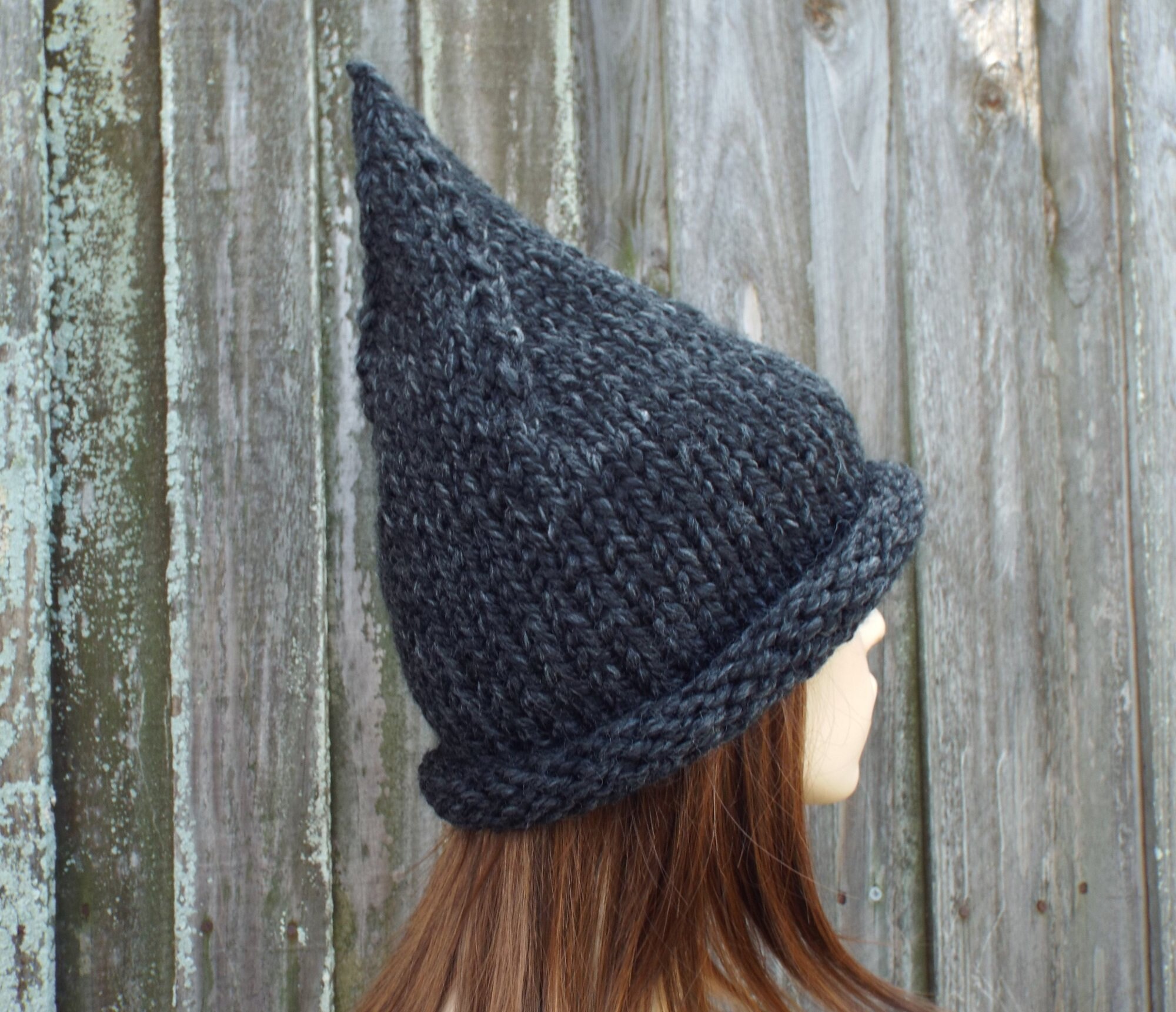 Witch Hat Halloween Hat Wizard Hat Chunky Knit Hat Womens | Etsy