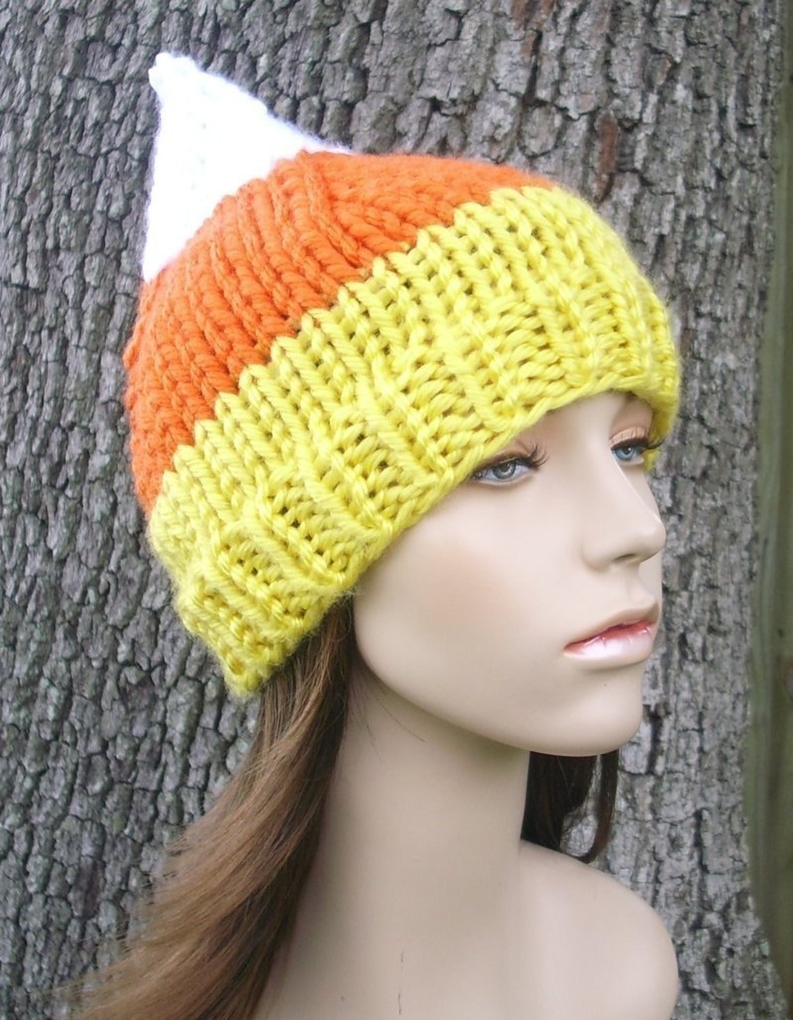 Halloween Hat Candy Corn Hat Chunky Knit Hat Womens Hat | Etsy
