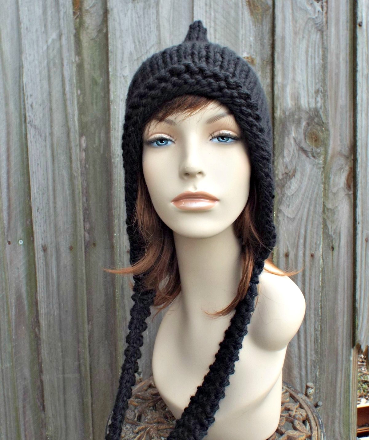 Black Pixie Hat Black Witch Hat Womens Hat Halloween | Etsy