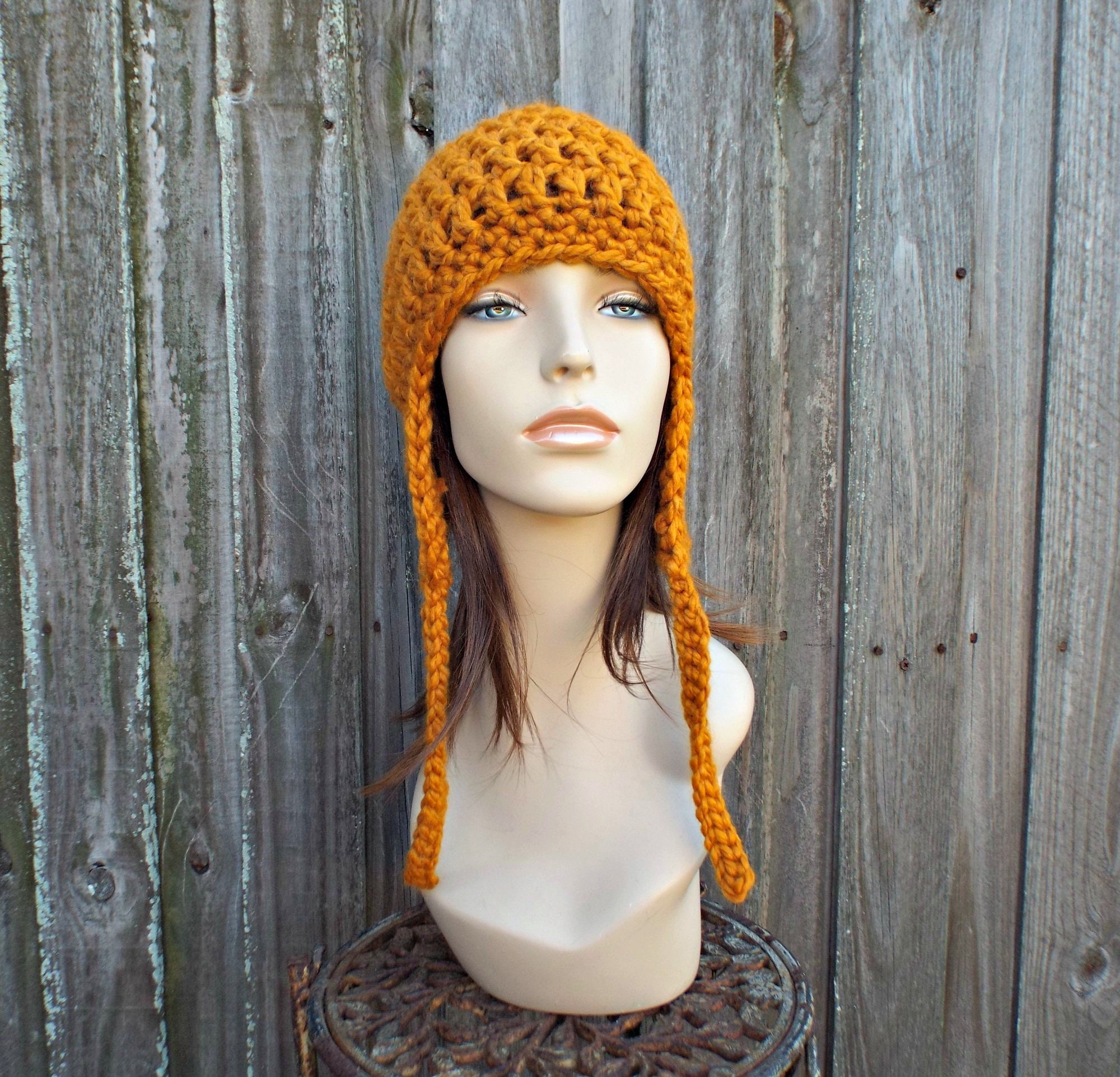 Chunky Crochet Hat Womens Hat Mens Hat Winter Hat Ear Flap | Etsy