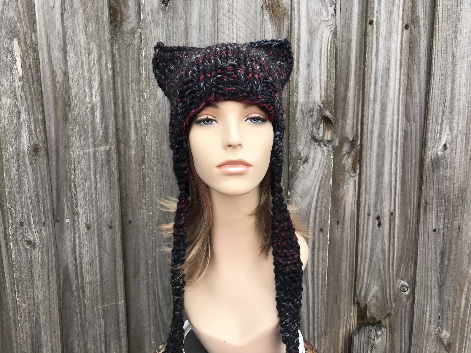 Blackstone Black Cat Hat Halloween Hat Chunky Knit Hat - Etsy