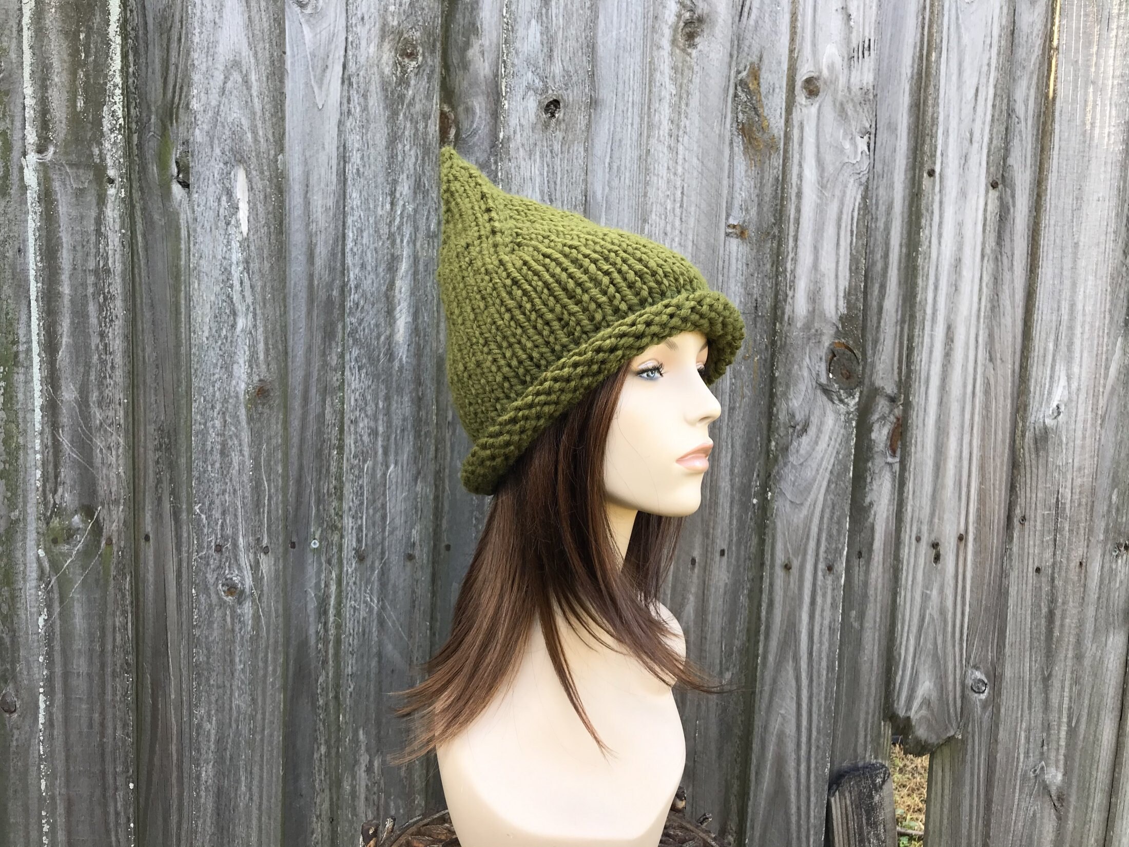 Witch Hat Wizard Hat Chunky Knit Hat Womens Hat Mens Hat | Etsy