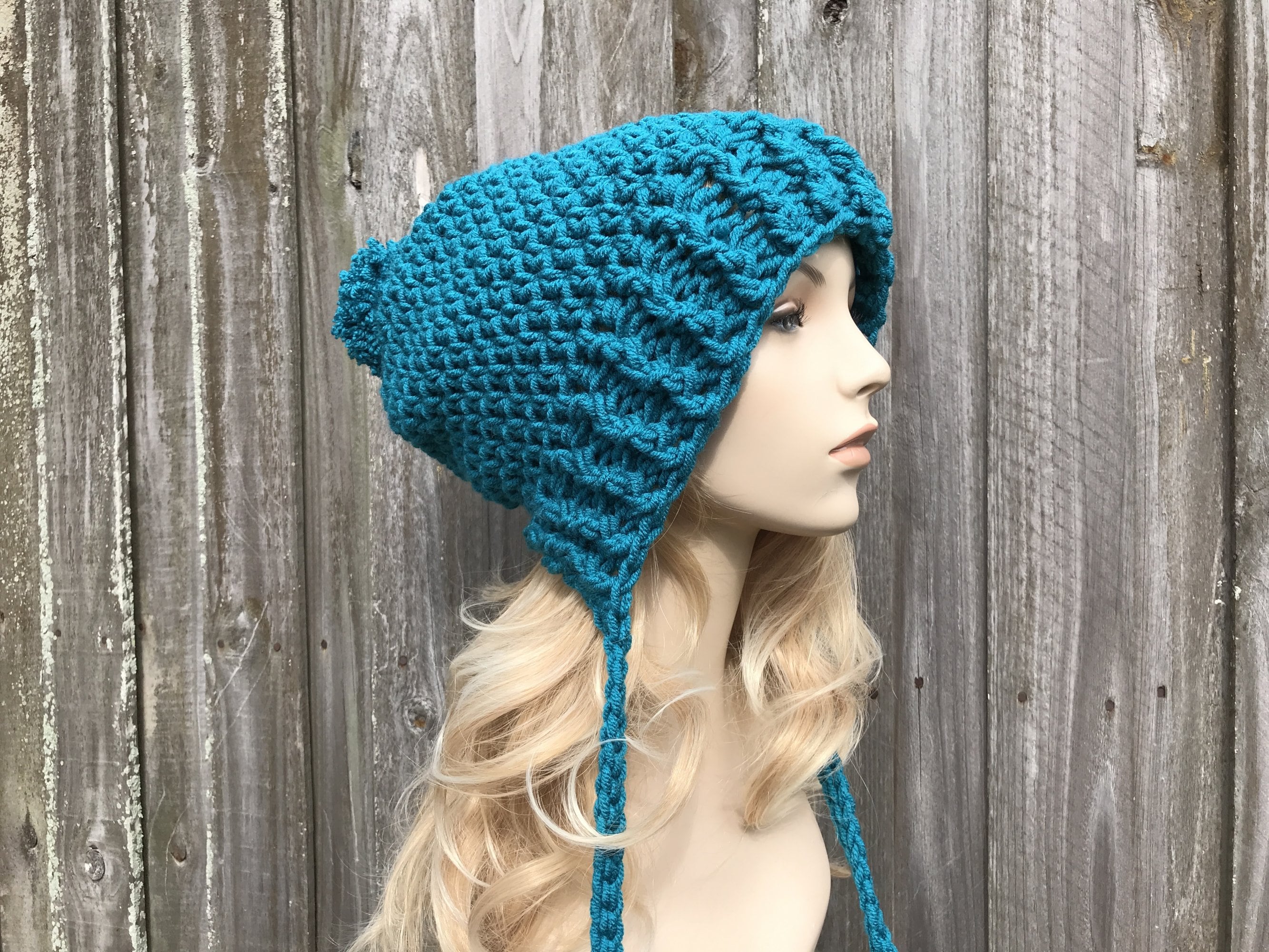 Chunky Crochet Hat, Crochet Beanie, Hat With Pom Poms, Womens Hat ...