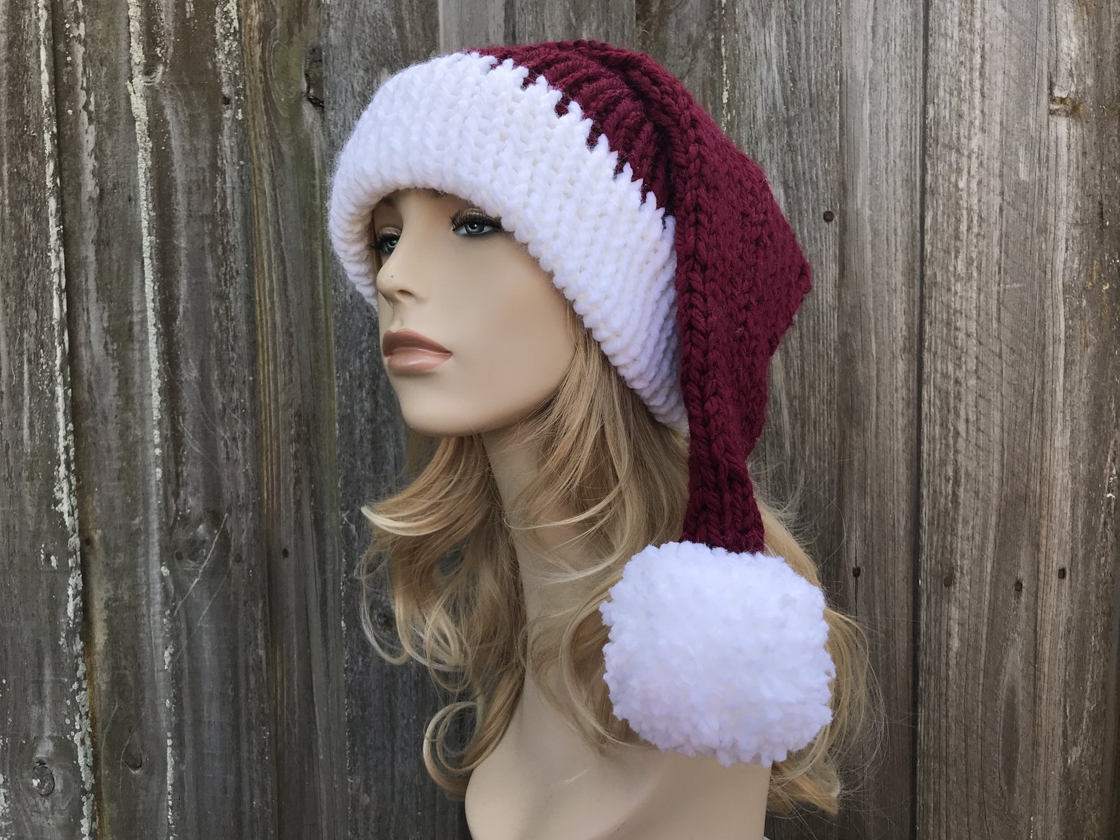 Santa Hat Knitted Santa Hat Santa Claus Hat Christmas Hat | Etsy