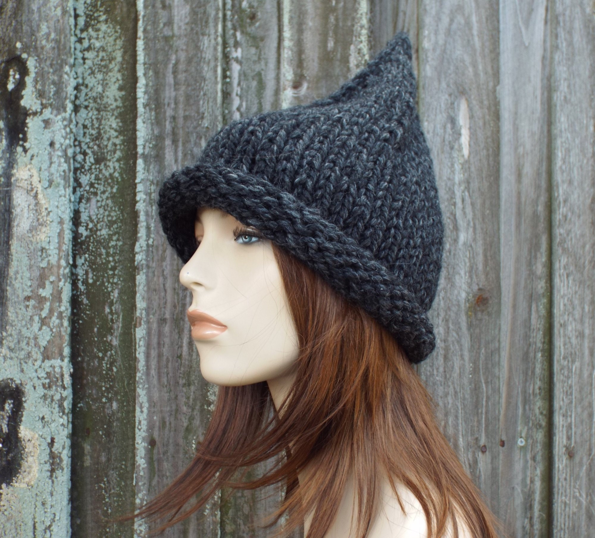 Witch Hat Halloween Hat Wizard Hat Chunky Knit Hat Womens | Etsy