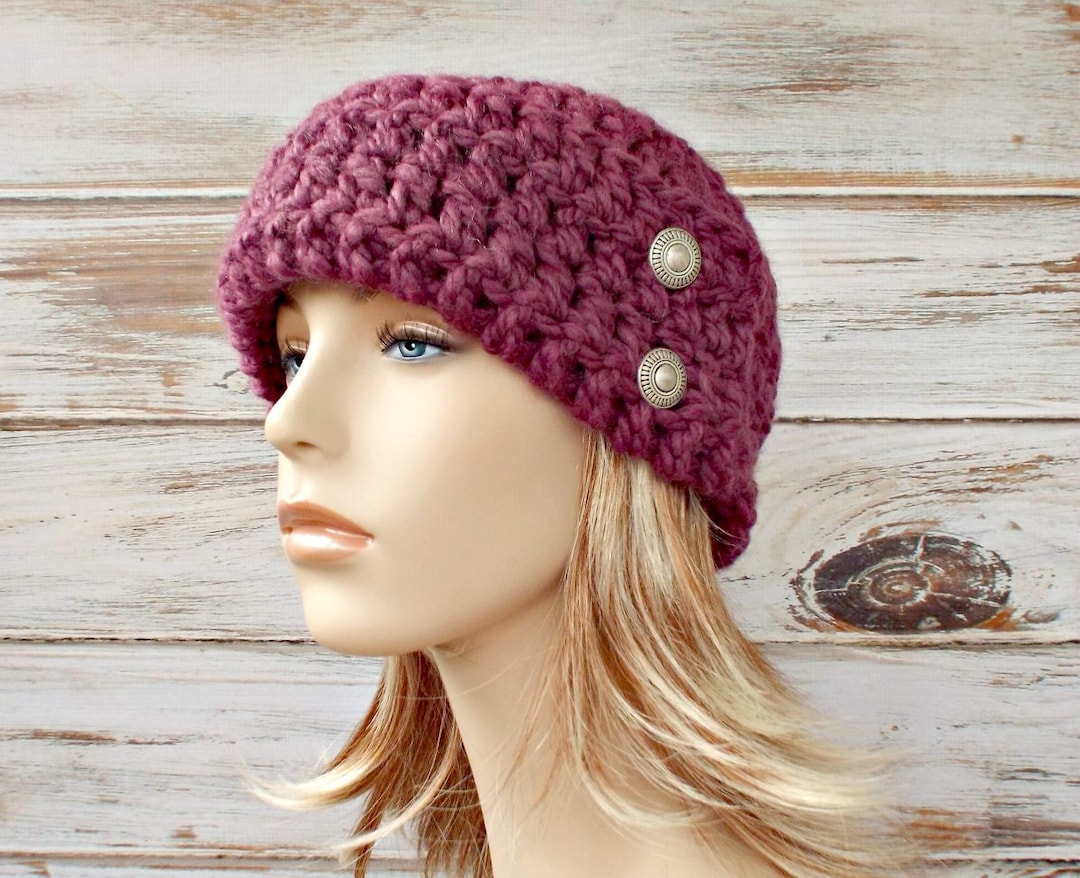 Crochet Cloche Hat, Chunky Crochet Hat, Womens Hat, Winter Hat, Flapper ...