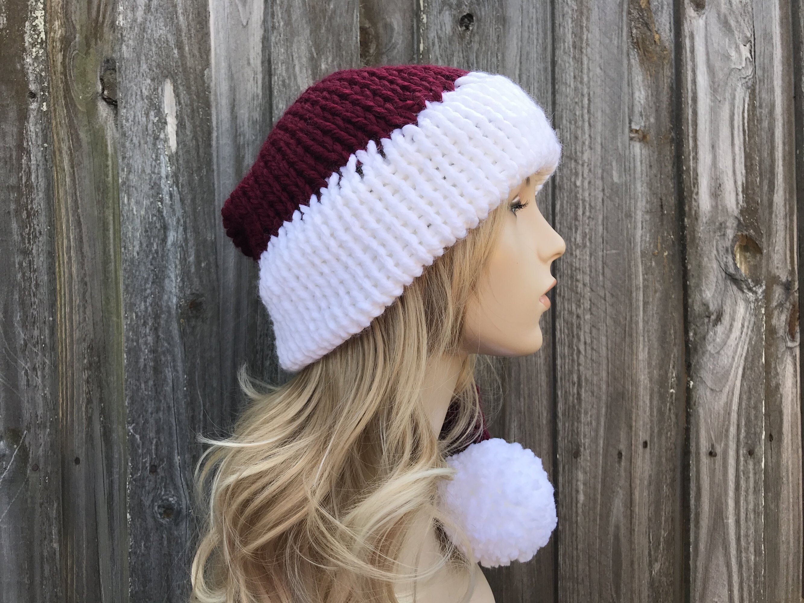 Santa Hat Knitted Santa Hat Santa Claus Hat Christmas Hat | Etsy