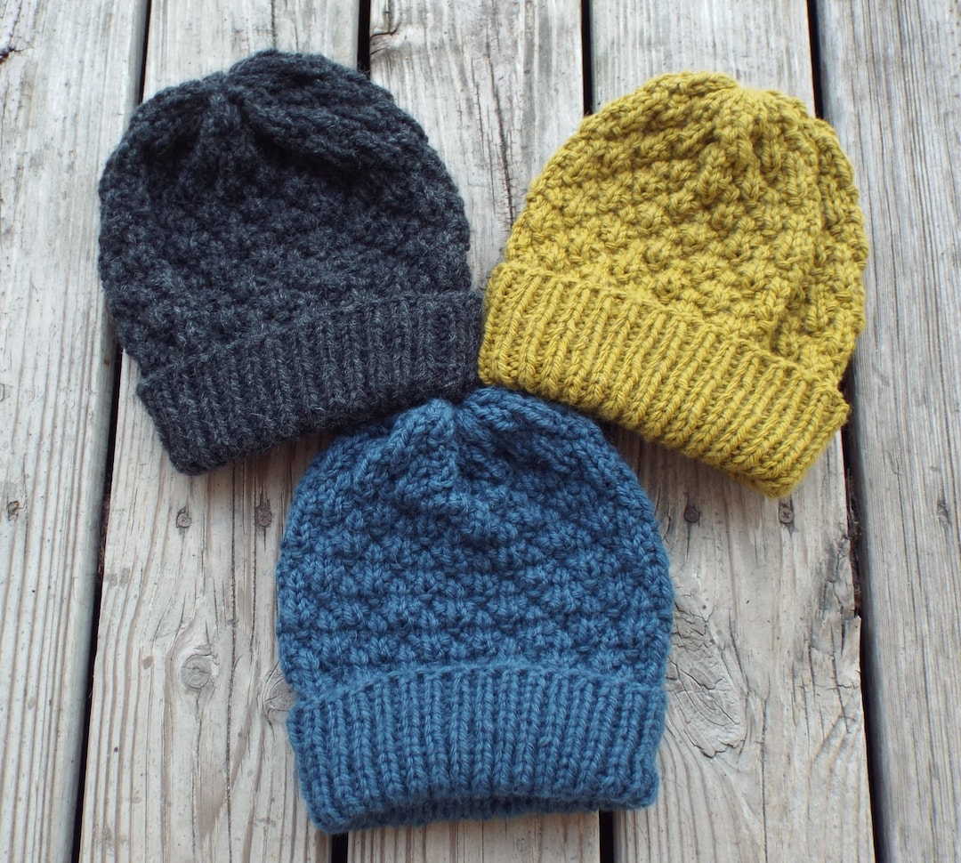 Knit Hat Pattern, Knit Beanie, Hat Knitting Pattern, Knitting Tutorial ...
