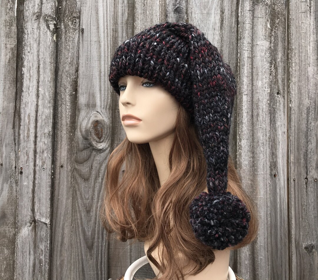 Santa Hat, Stocking Cap, Stocking Hat, Christmas Hat, Chunky Knit Hat ...