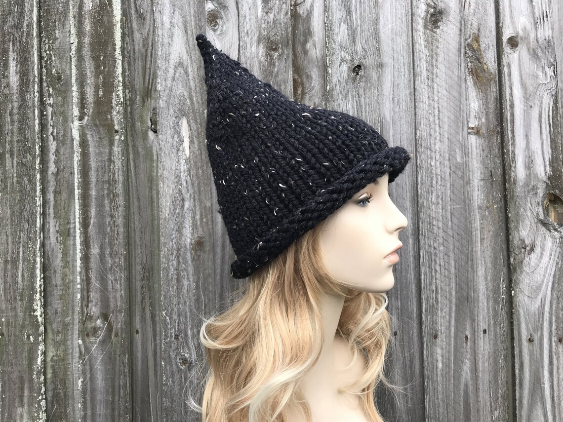 Knit Witch Hat Witch Beanie Halloween Hat Wizard Hat - Etsy