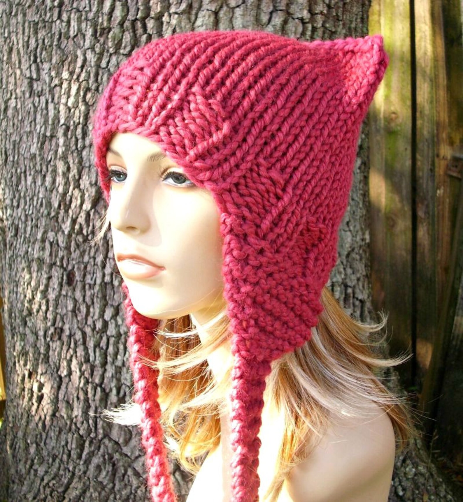 Pink Pussyhat Pink Cat Hat Womens Hat Pink Ear Flap Cat Hat - Etsy