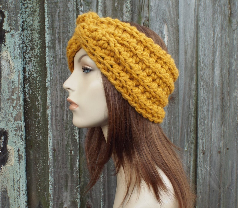 Crocheted Headband Wide Winter Headband Womens Headband Etsy