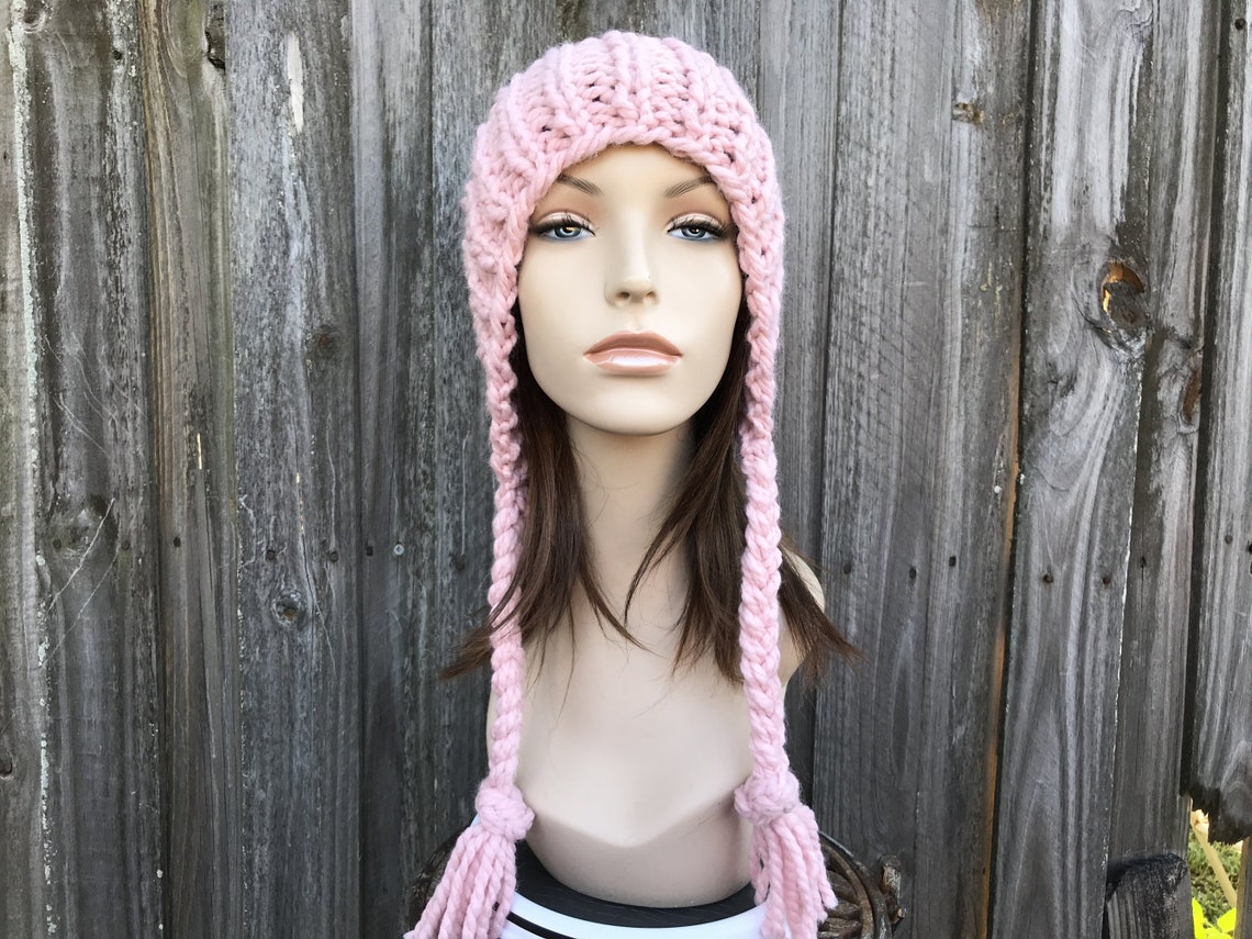 Chunky Knit Hat With Pom Pom, Womens Hat, Hand Knit Hat, Slouchy Beanie ...