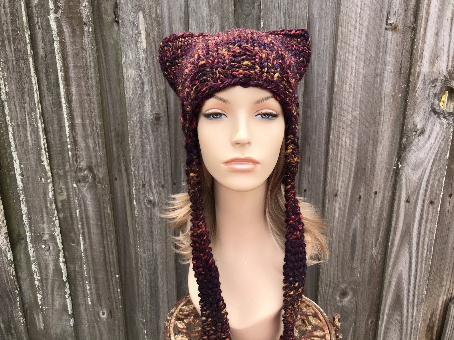 Harvest Cat Hat, Halloween Costume, Chunky Knit Hat, Womens Hat, Mens ...