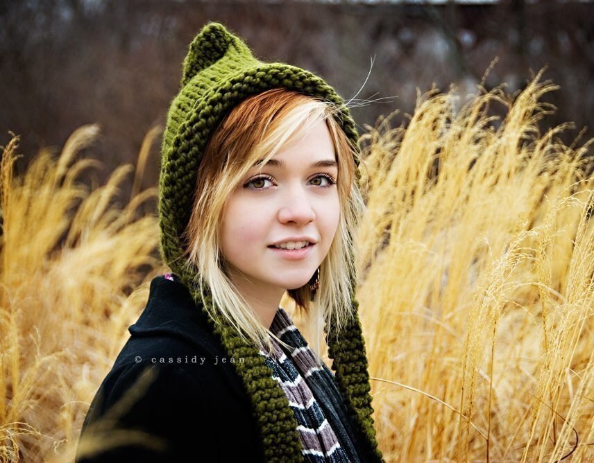 Chunky Knit Hat, Hand Knit Hat, Pixie Hat, Womens Hat, Winter ...