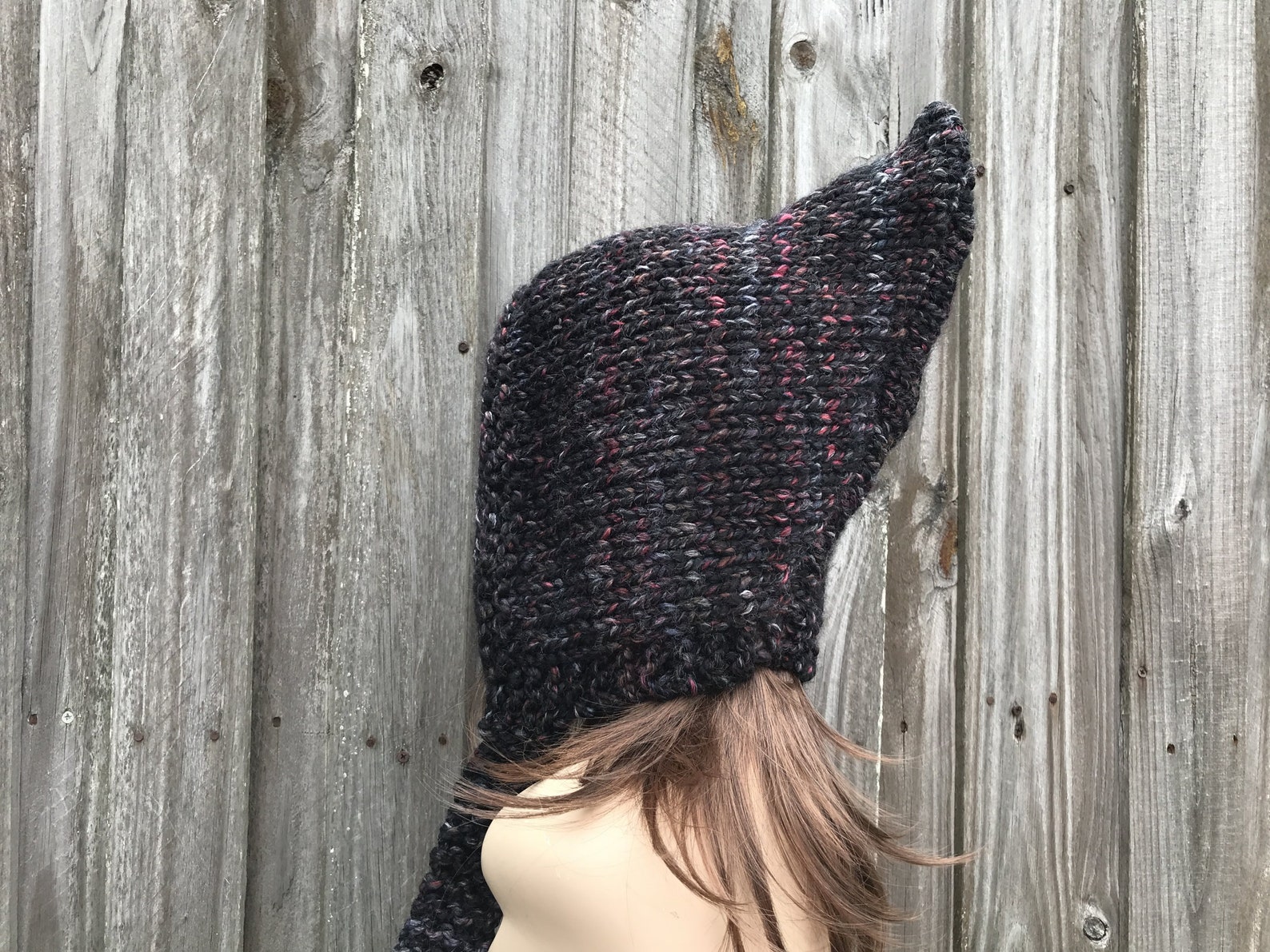 Knit Pixie Hat, Elf Hat, Chunky Knit Hat, Womens Hat, Mens Hat, Winter Hat, Pixie Hood, Elf Hood ...