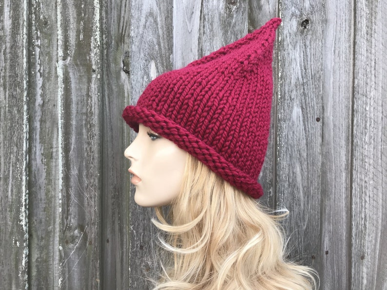 Knit Witch Hat Witch Beanie Elf Hat Gnome Hat Wizard Hat - Etsy