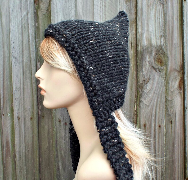 Hand Knit Hat, Pixie Hat, Chunky Knit Hat, Womens Hat, Winter Hat ...
