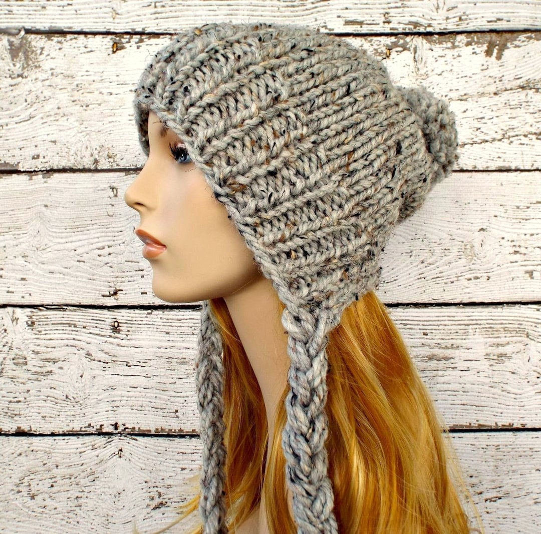 Slouchy Beanie Knit Hat - Easy Knitting Patterns for Hats - Knitted Hat ...