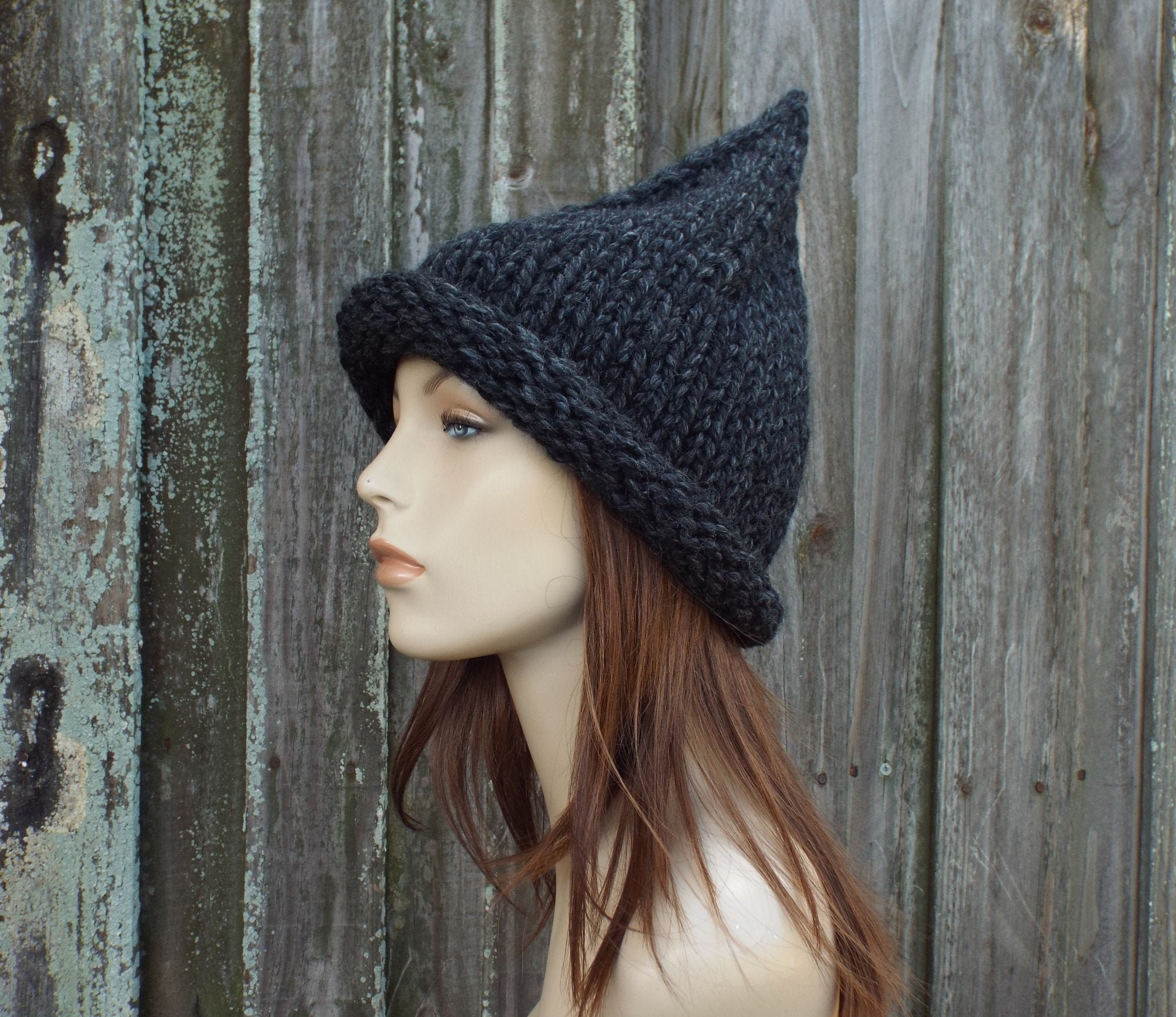 Witch Hat Halloween Hat Wizard Hat Chunky Knit Hat Womens | Etsy