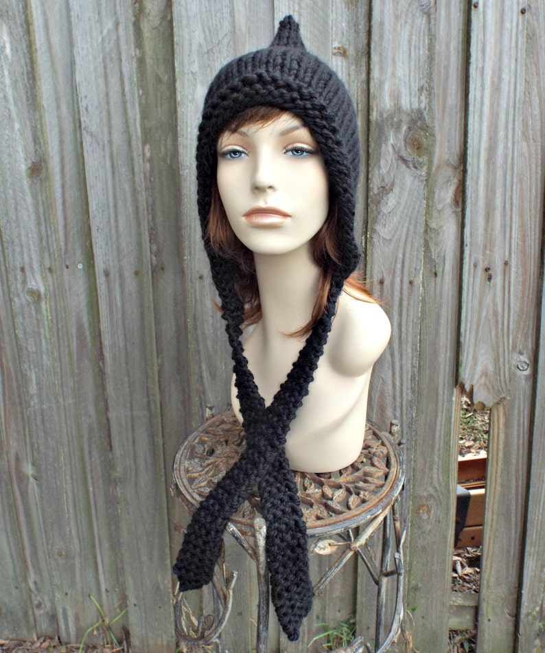 Black Pixie Hat Black Witch Hat Womens Hat Halloween | Etsy