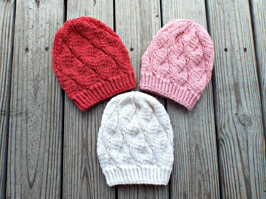 Knit Hat Pattern, Hat Knitting Pattern, Knitted Beanie Pattern, Womens ...