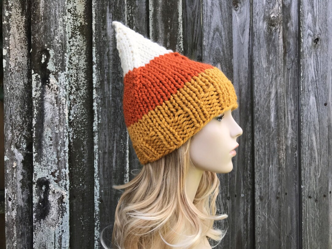 Candy Corn Hat, Candy Corn Beanie, Halloween Hat, Womens Hat, Mens Hat ...