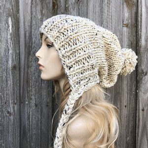 Extra Long Slouchy Hat, Chunky Knit Hat, Womens Hat, Mens Hat, Knit ...