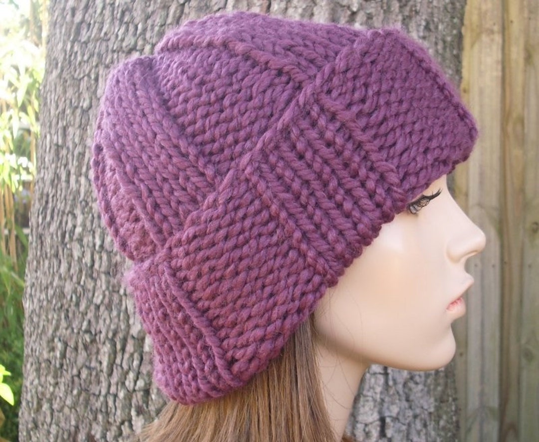 Hand Knit Beanie, Chunky Knit Hat, Womens Hat, Mens Hat, Winter Hat ...