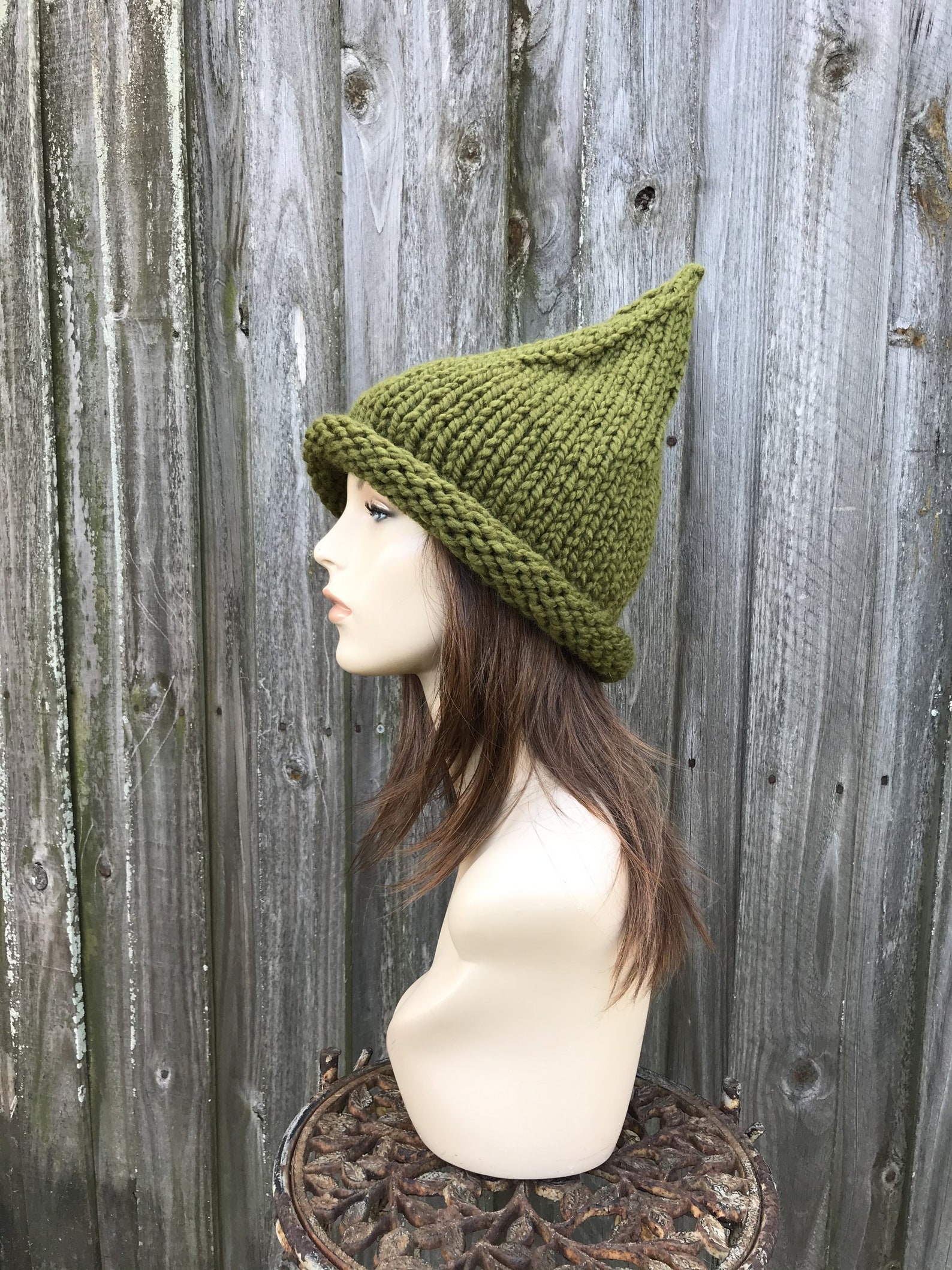 Witch Hat, Wizard Hat, Chunky Knit Hat, Womens Hat, Mens Hat, Halloween ...