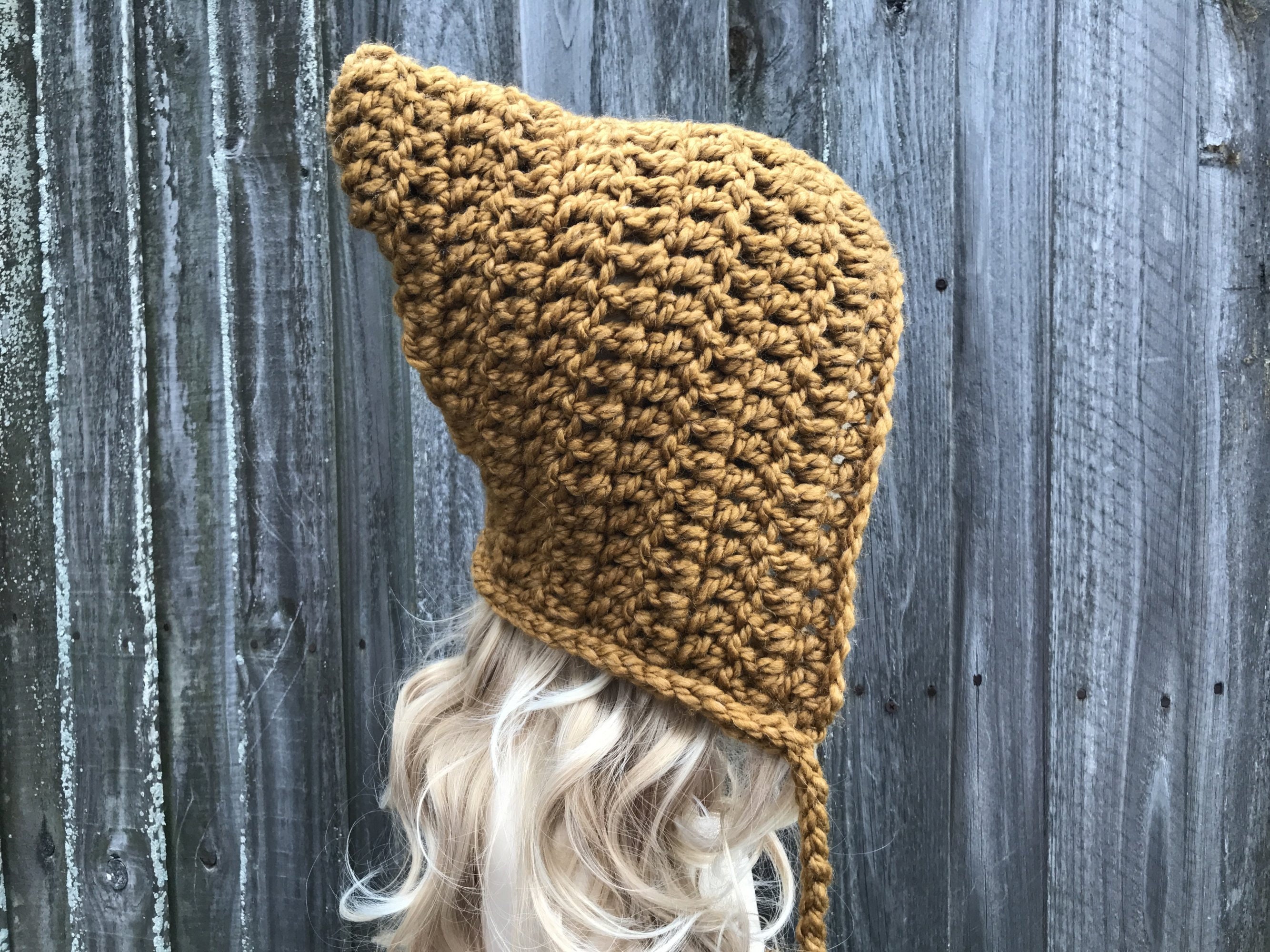 Chunky Crochet Hat Witch Hat Pixie Hat Ear Flap Hat Womens | Etsy