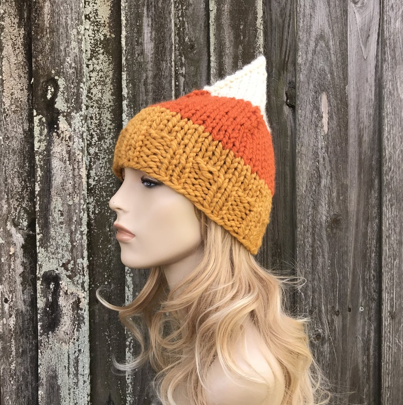 Candy Corn Hat Candy Corn Beanie Halloween Hat Womens Hat | Etsy