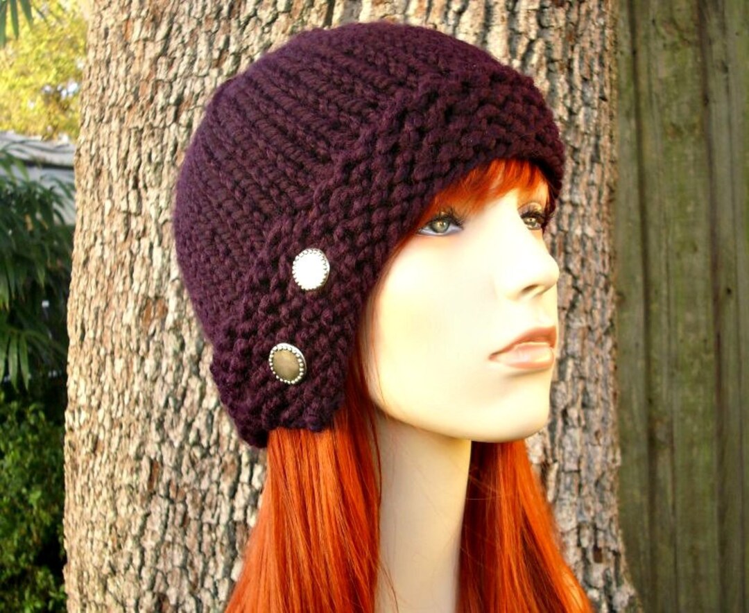 Knit Cloche Hat, Chunky Knit Hat, Womens Hat, Winter Hat, Knit Cap ...