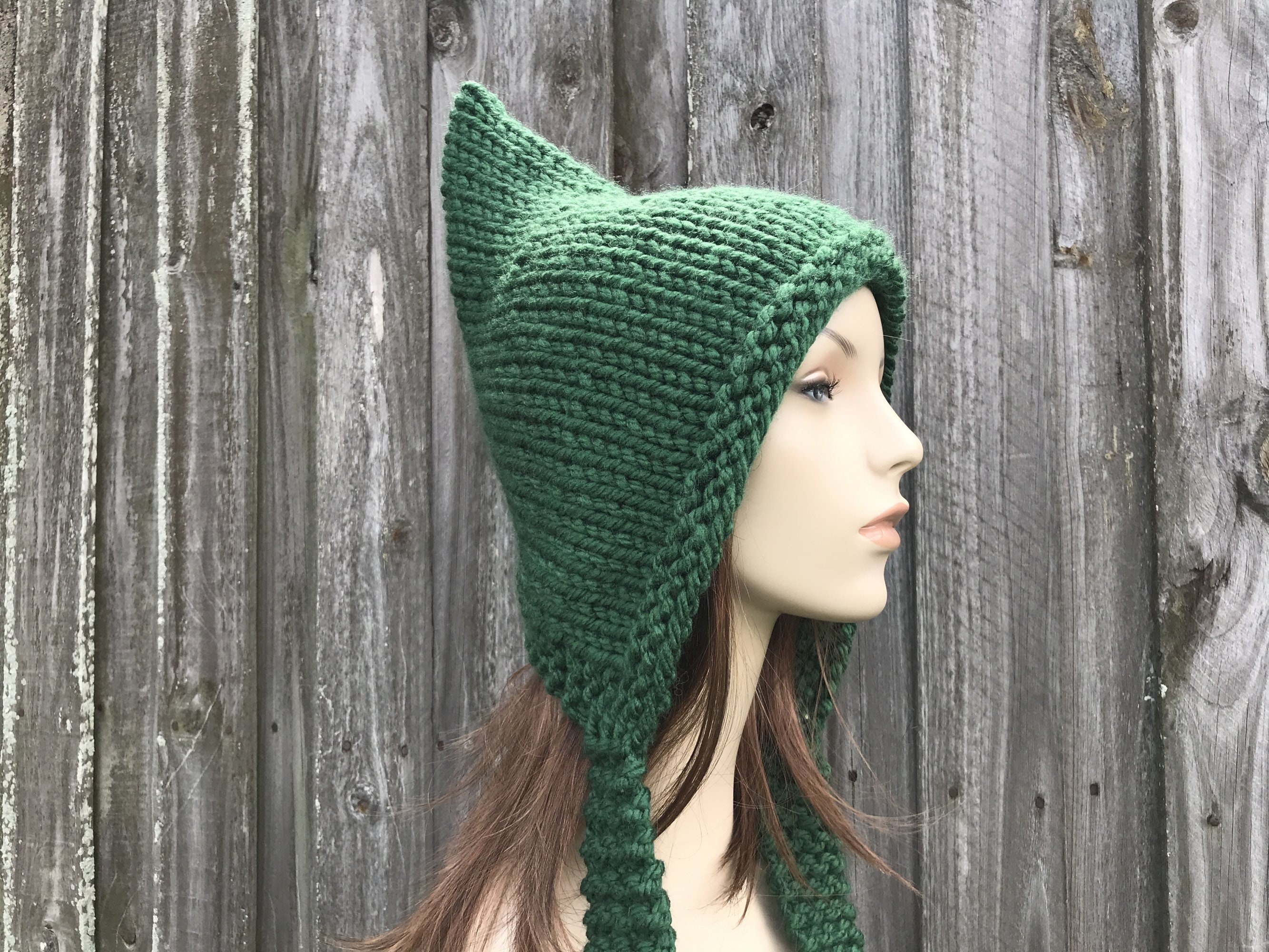 Chunky Knit Hat Pixie Hat Pixie Hood Elf Hat Elf Hood | Etsy