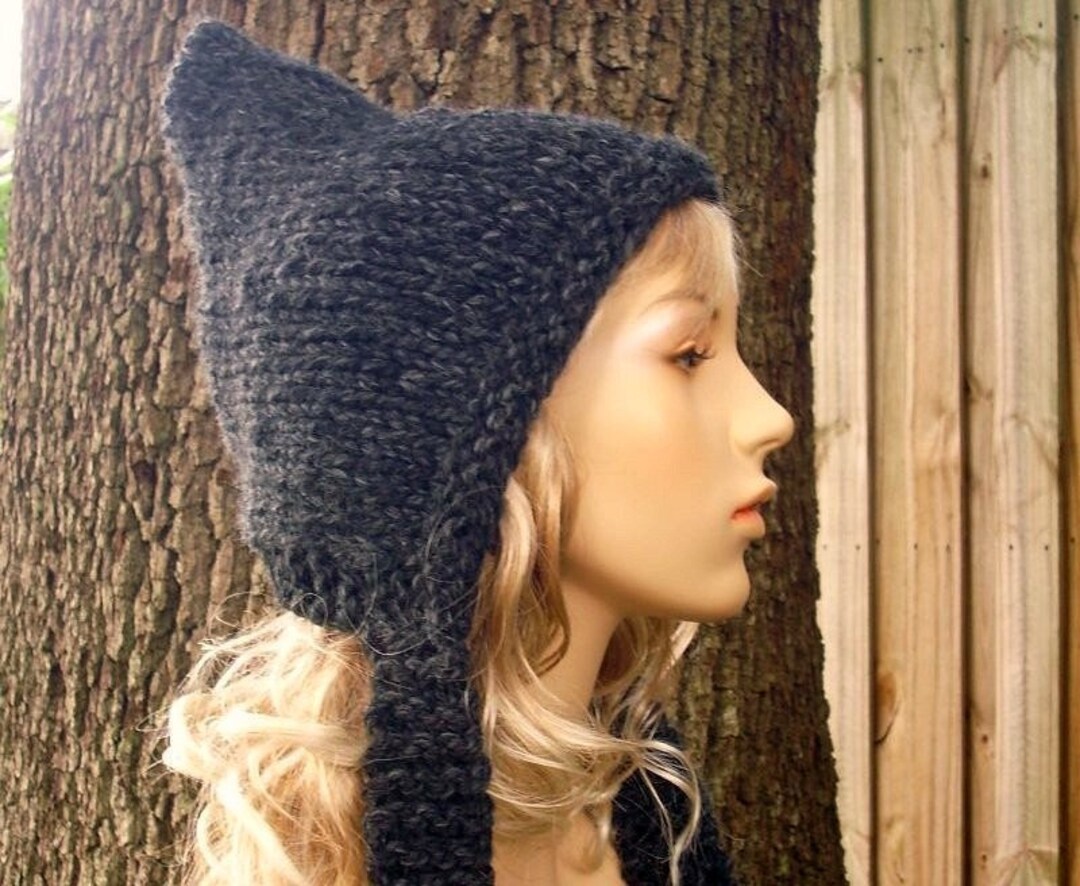 Hand Knit Pixie Hat, Chunky Knit Hat, Womens Hat, Mens Hat, Winter Hat ...
