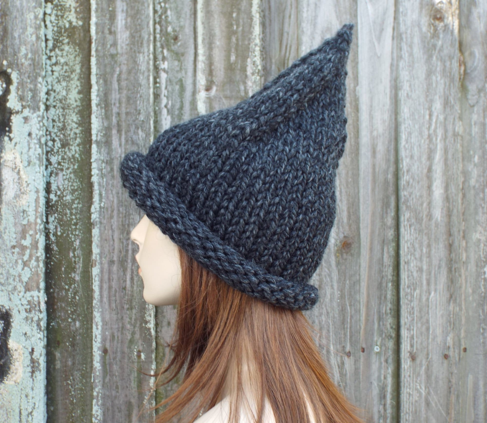 Witch Hat Halloween Hat Wizard Hat Chunky Knit Hat Womens | Etsy