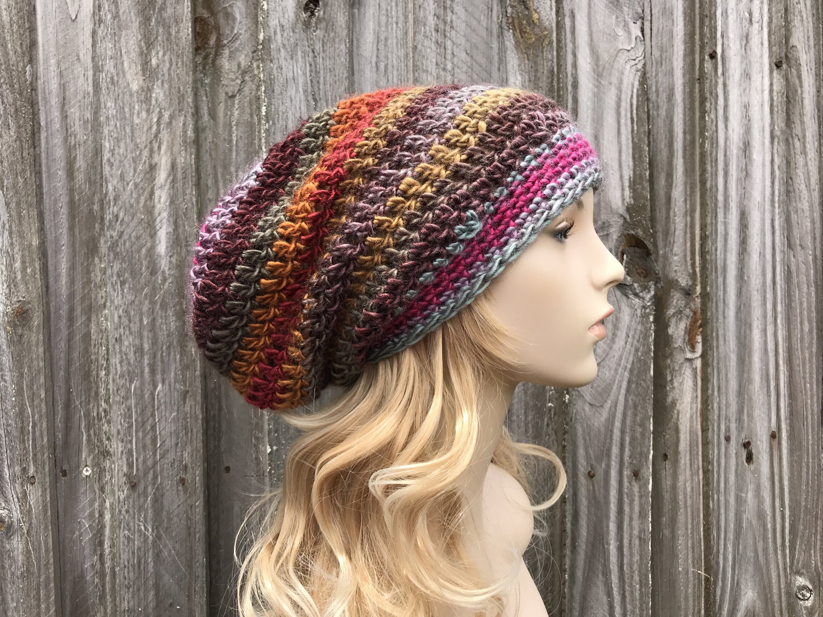 Boho Hat, Crochet Hat, Womens Hat, Slouchy Beanie, Slouchy Hat, Hipster ...