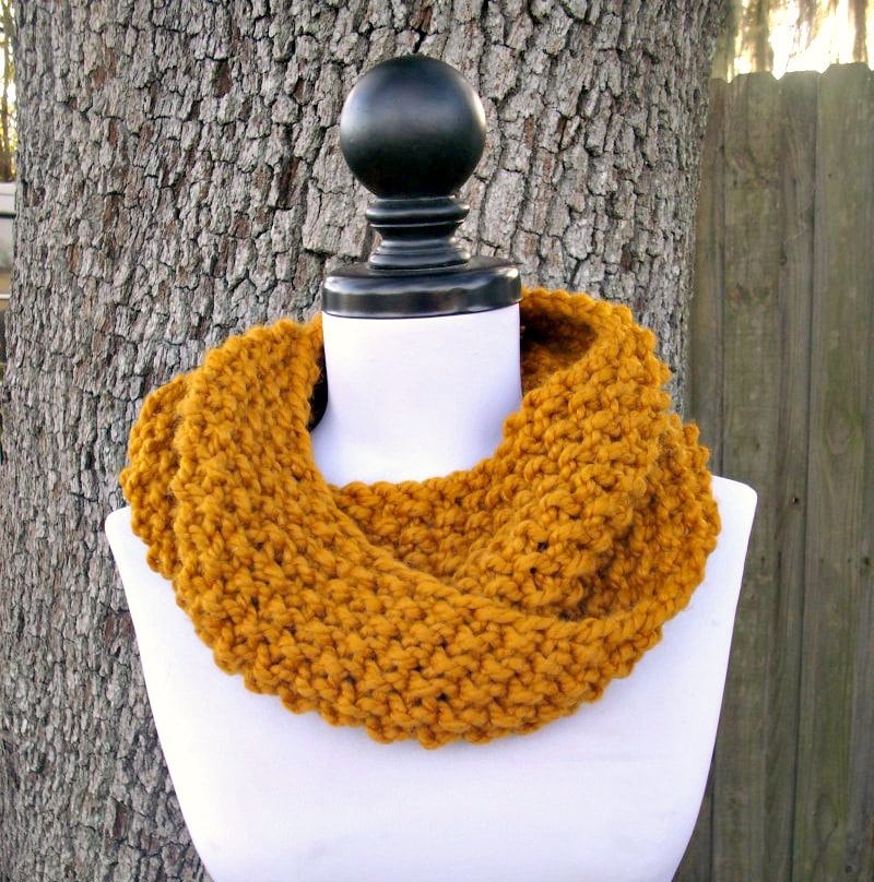 Hand Knit Cowl Scarf Knit Cowl Knitted Scarf for Women or - Etsy