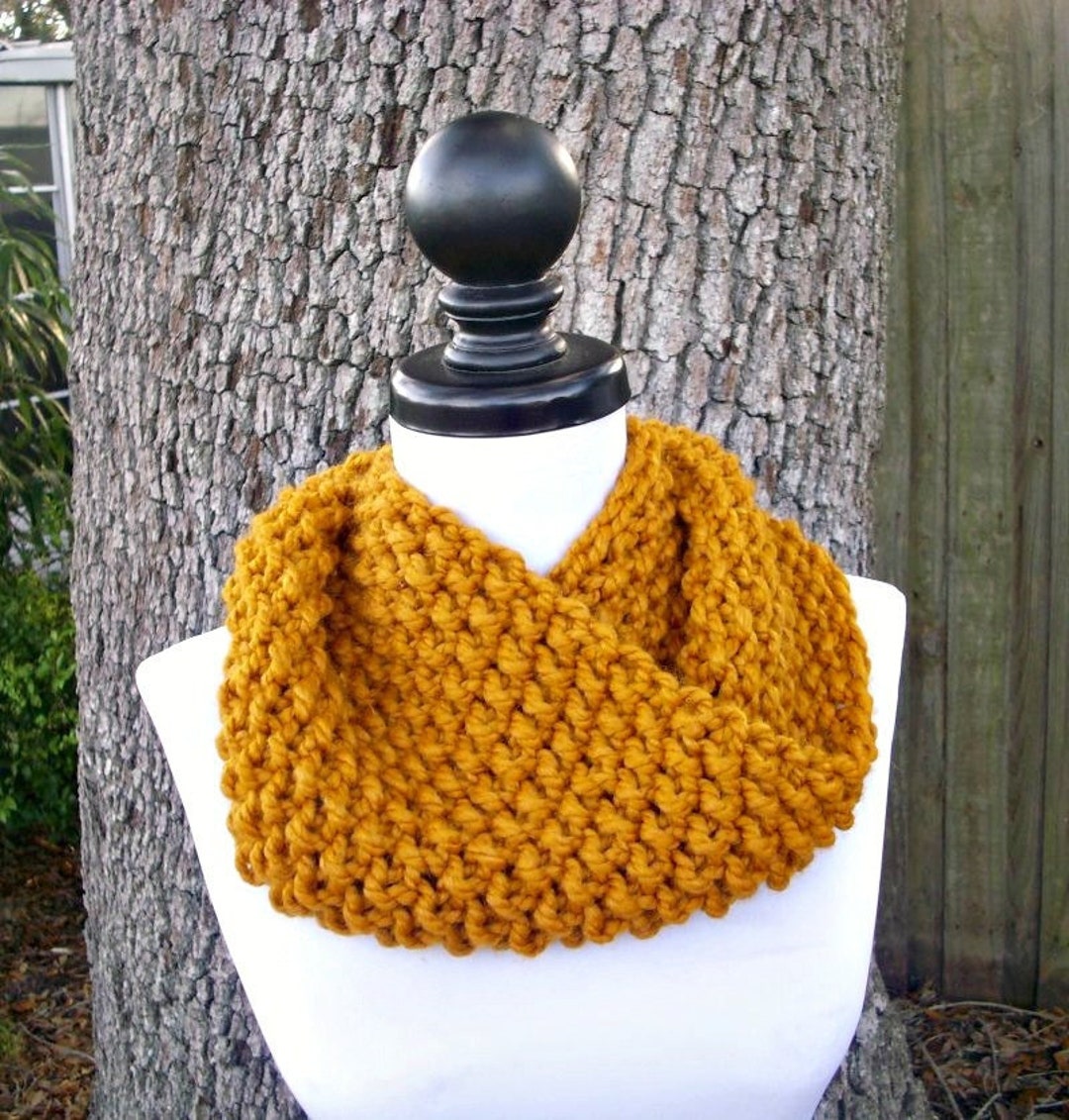 Hand Knit Cowl Scarf Knit Cowl Knitted Scarf for Women or - Etsy