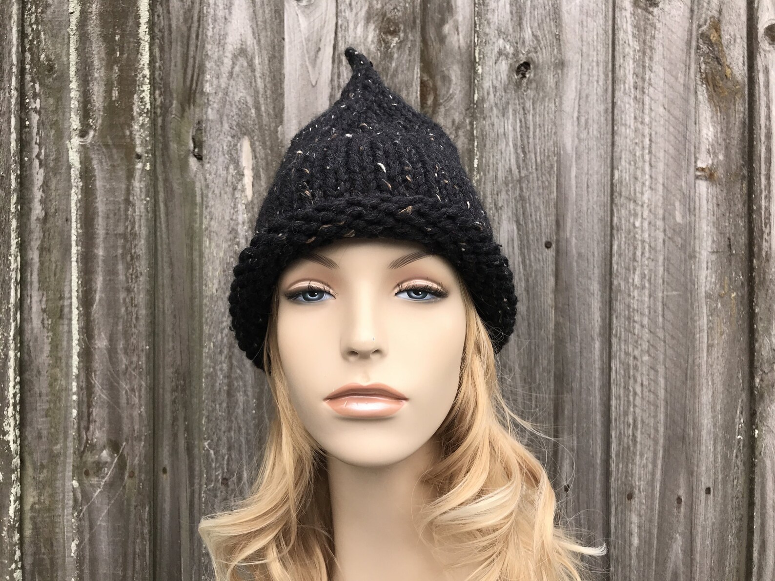 Knit Witch Hat, Witch Beanie, Halloween Hat, Wizard Hat, Chunky Knit ...