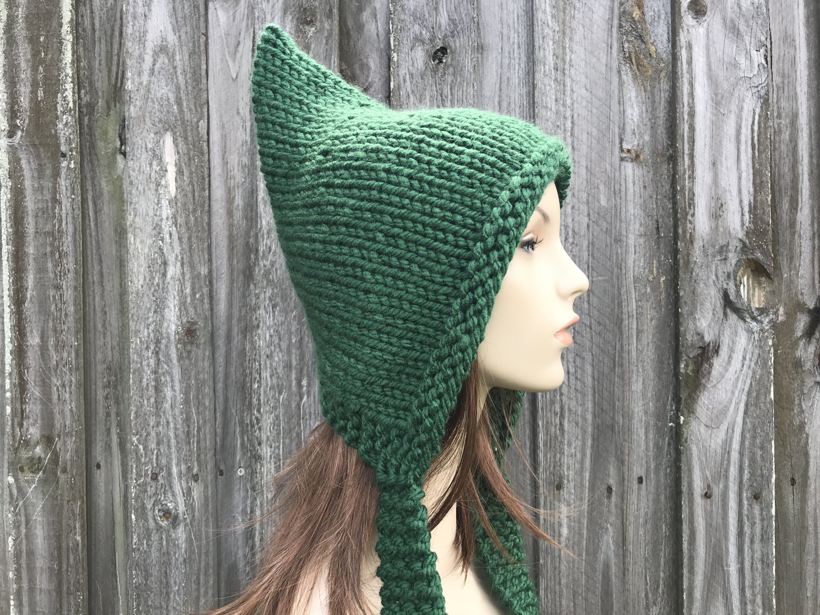 Chunky Knit Hat Pixie Hat Pixie Hood Elf Hat Elf Hood | Etsy