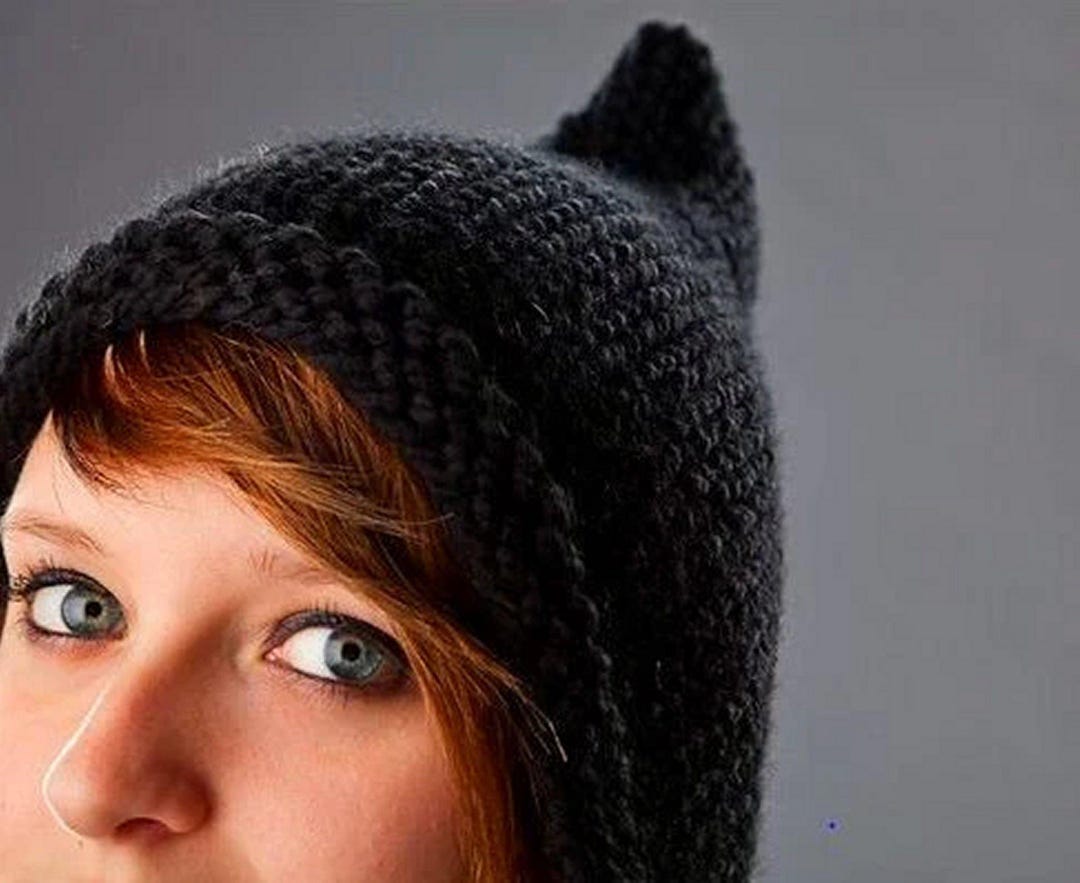 Hand Knit Pixie Hat, Witch Hat, Chunky Knit Hat, Womens Hat, Mens Hat ...
