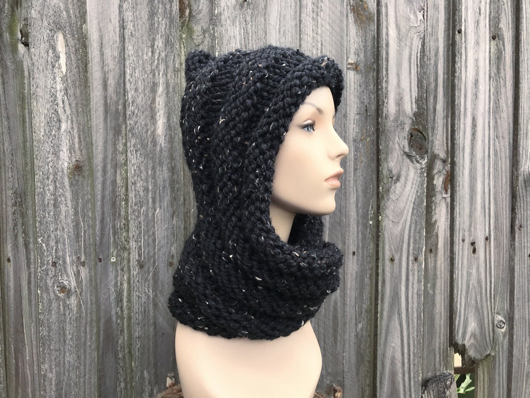 Hooded Cowl, Oversized Scarf, Chunky Cowl Hood, Winter Scarf, Womens ...
