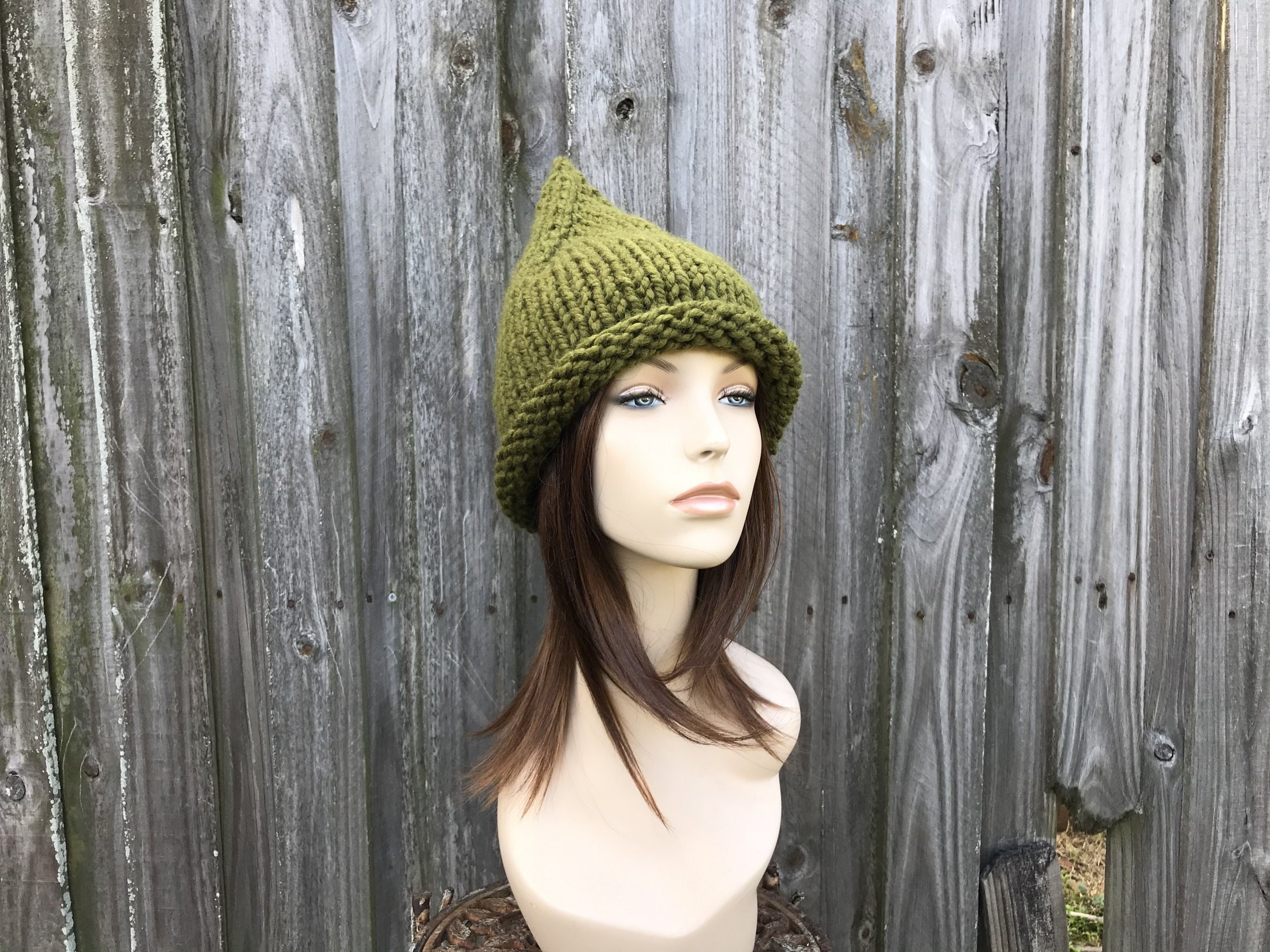 Witch Hat, Wizard Hat, Chunky Knit Hat, Womens Hat, Mens Hat, Halloween ...